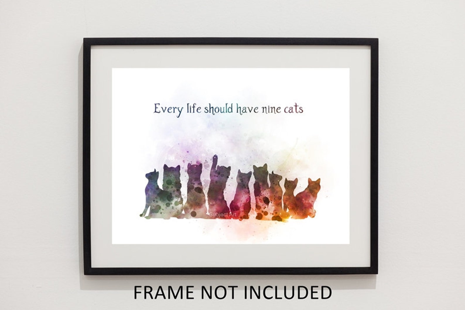Every Life Should Have Nine Cats Quote ART PRINT Animal Gift - Etsy