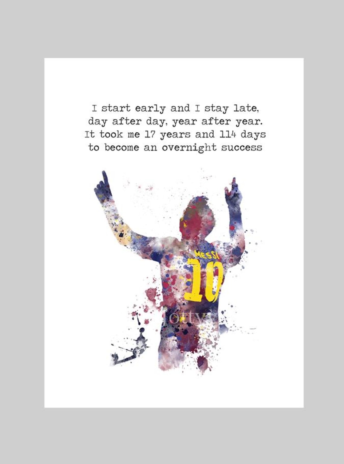 Lionel Messi Quote ART PRINT Barcelona, Football, Sport, Gift, Wall Art ...