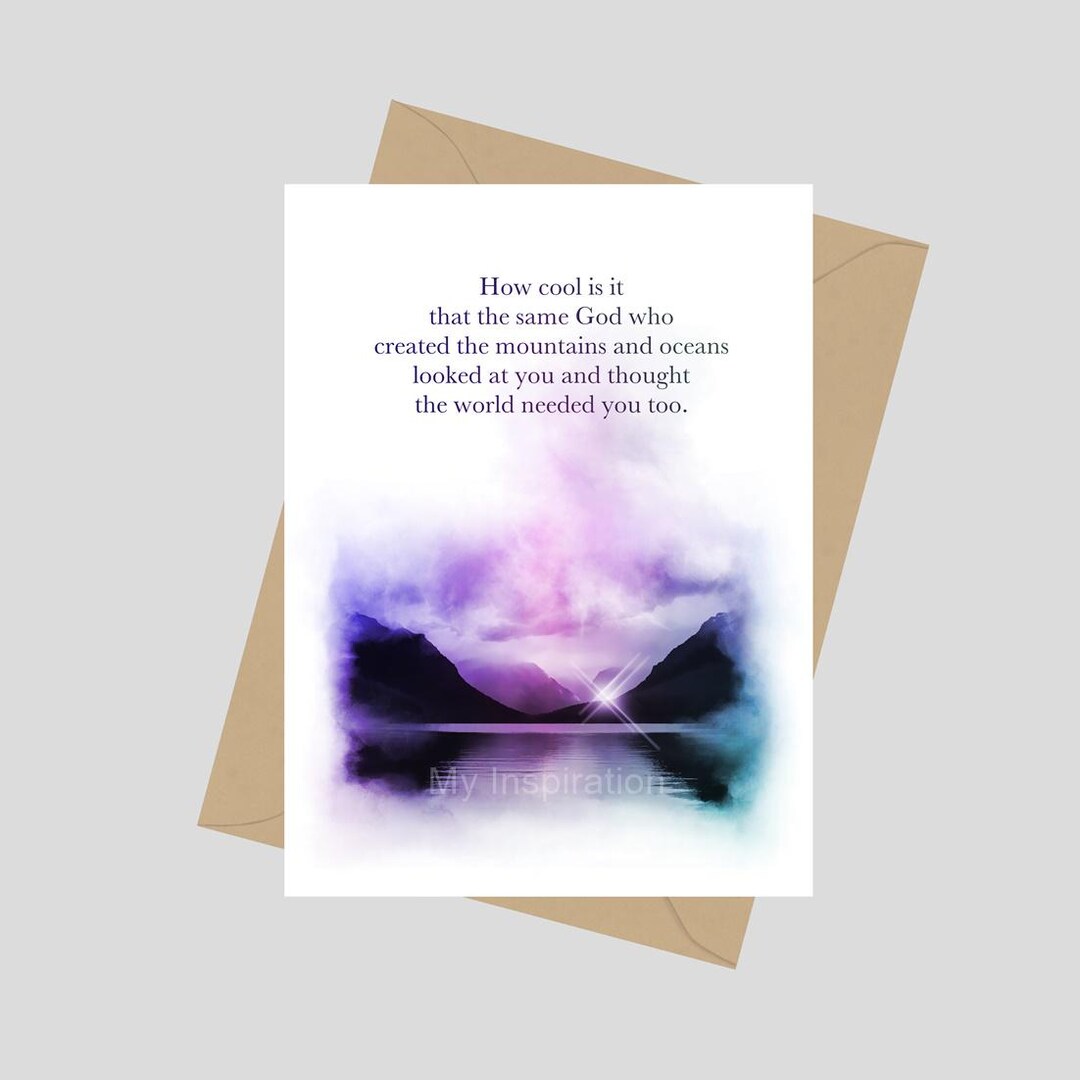 Same God Creation,mountains & Oceans, A5 Greeting Card, Inspirational ...