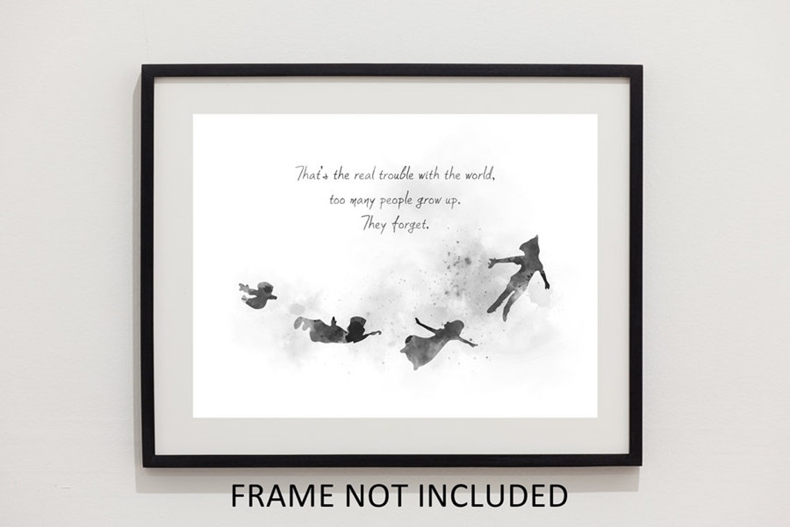 Peter Pan Quote ART PRINT Inspirational Nursery Gift Wall - Etsy