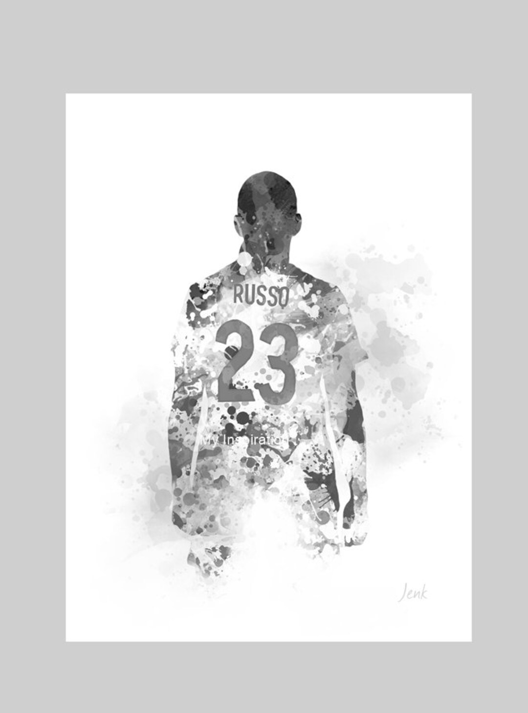Alessia Russo Art Print: England Lionesses, Black and White, Football ...
