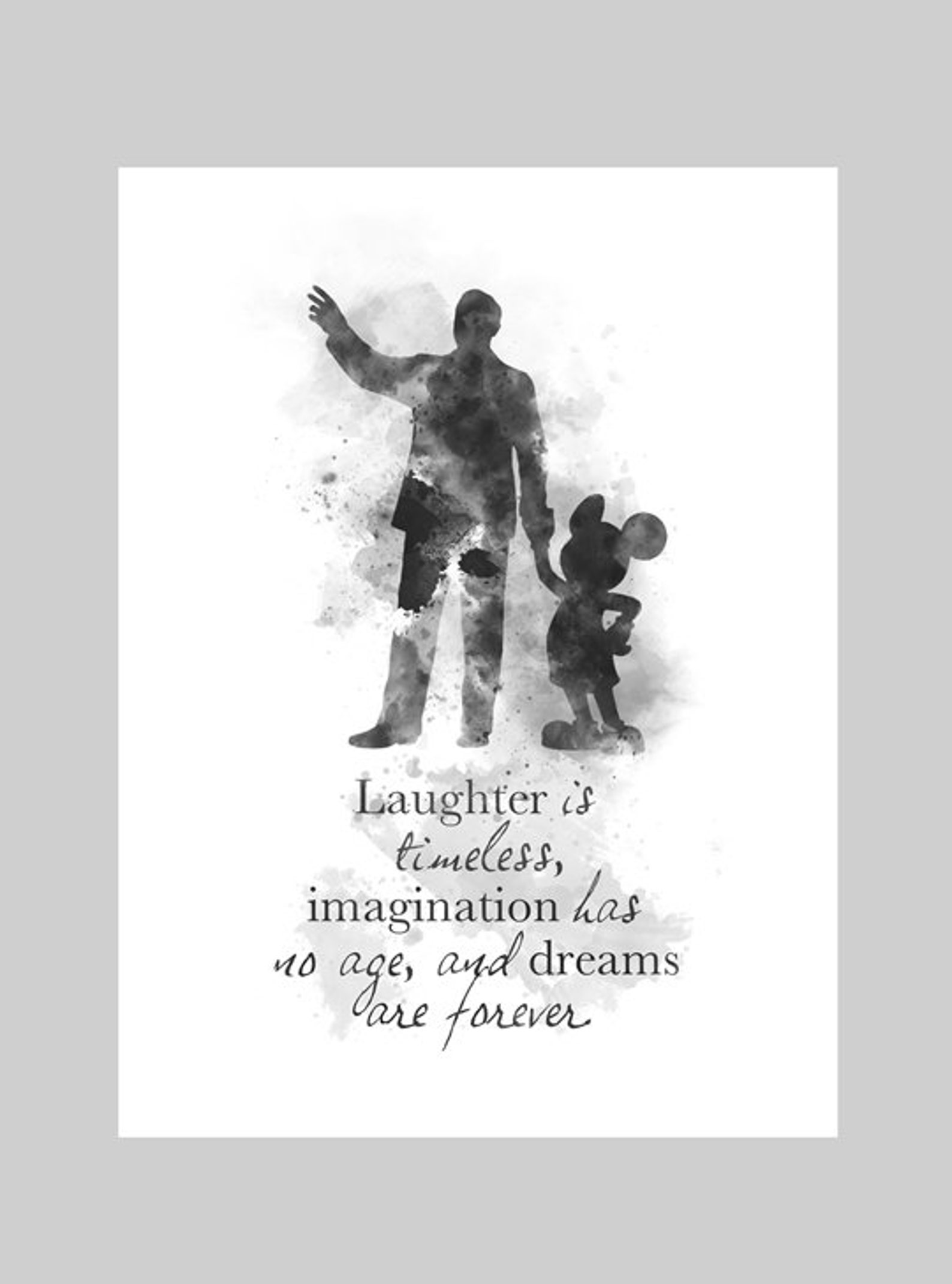 Walt Disney Mickey Mouse Quote ART PRINT Nursery Gift Wall - Etsy