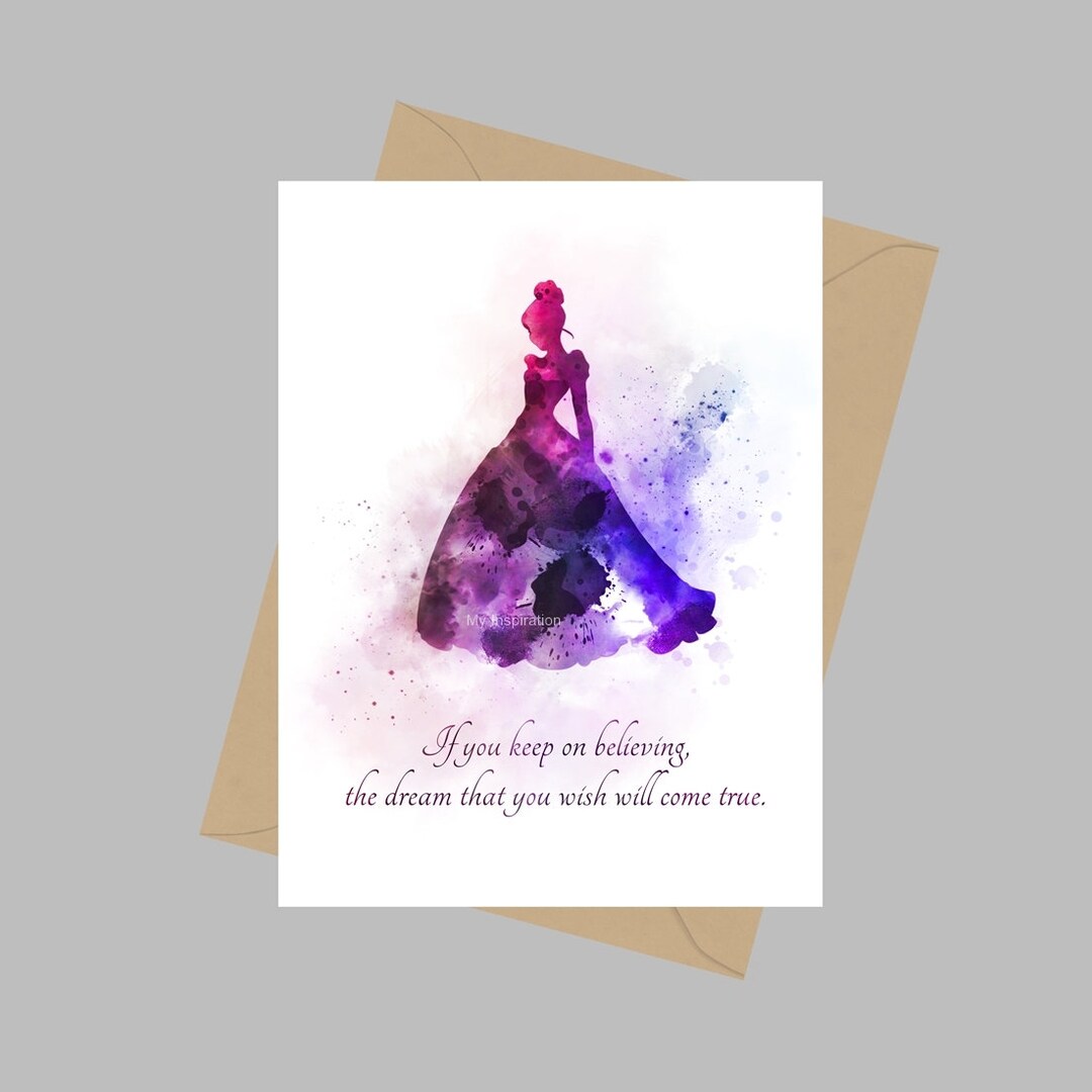 Cinderella Quote, A5 Greeting Card, Dream That You Wish Will Come True ...