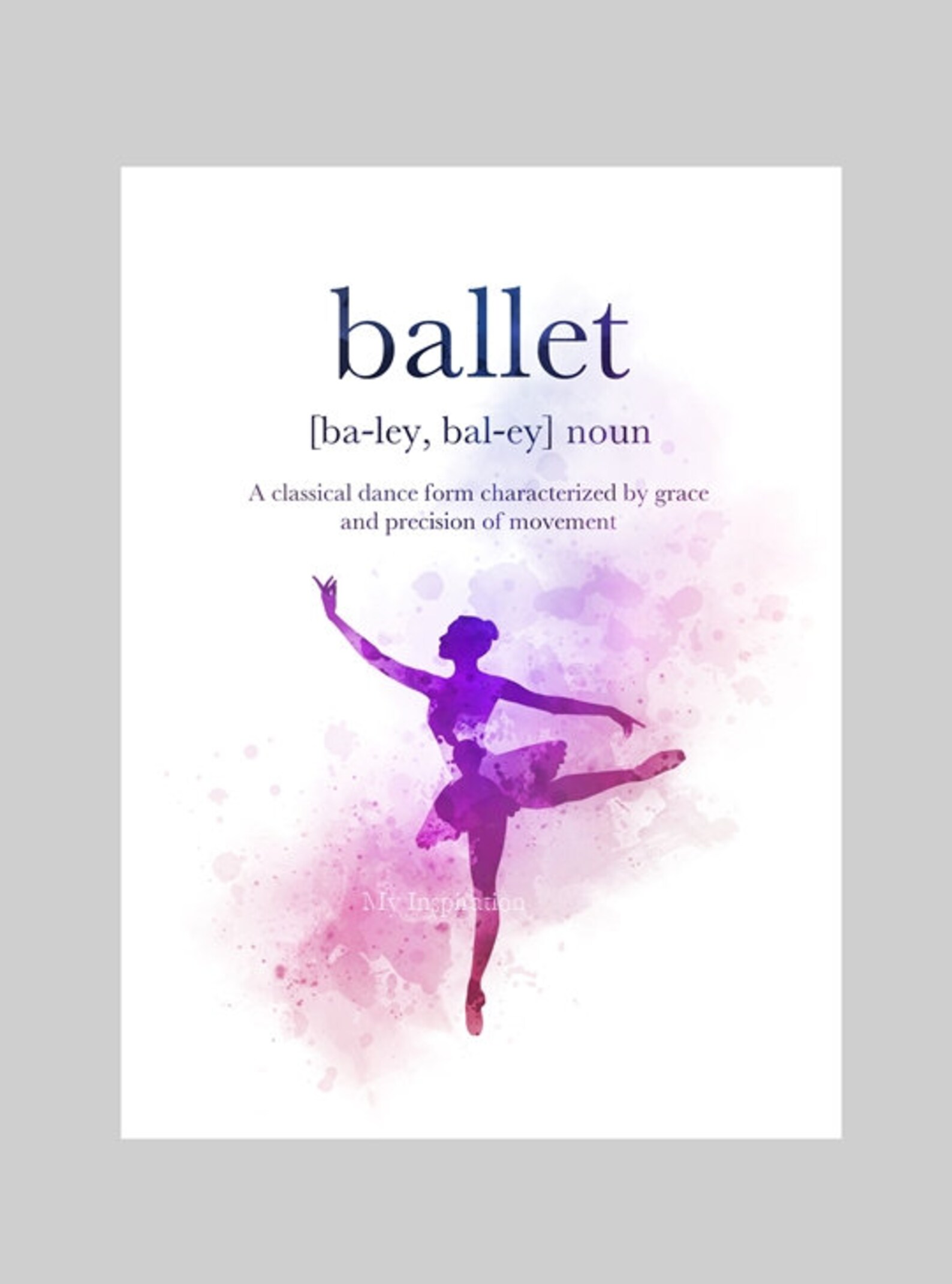 Ballet Definition Quote ART PRINT Dance Gift Wall Art Home - Etsy