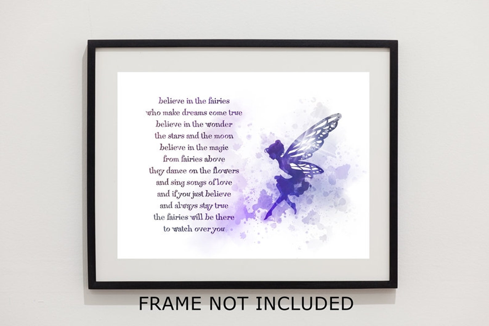 Believe in Fairies Poem ART PRINT Fairy Quote Nursery | Etsy