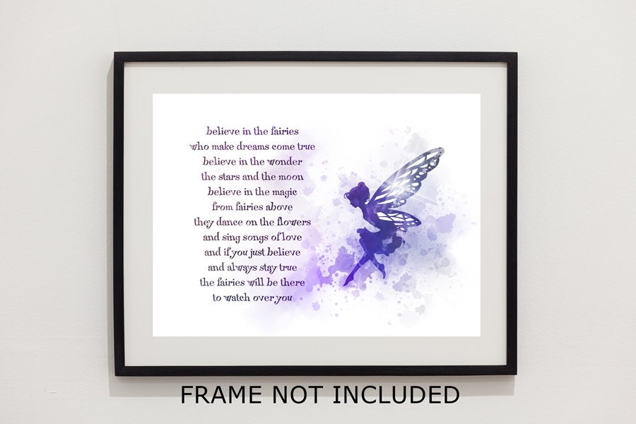 Believe in Fairies Poem ART PRINT Fairy, Quote, Nursery, Inspirational ...