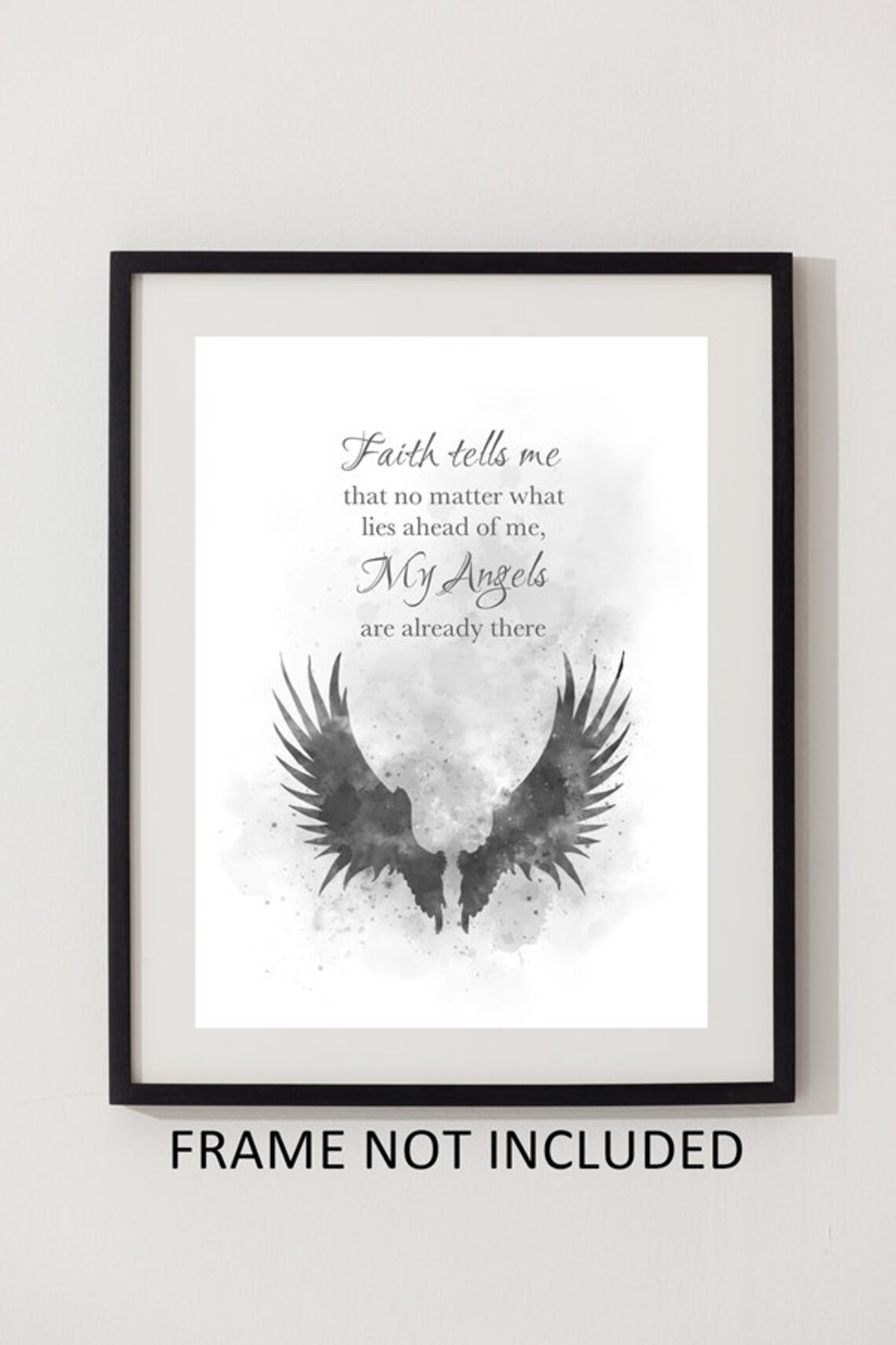 Angel Wings Quote ART PRINT Inspirational Faith Gift Wall - Etsy