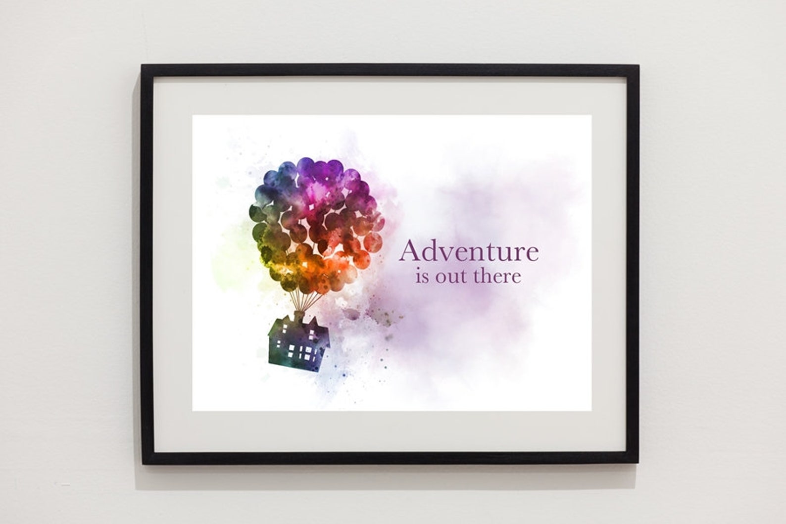 Adventure is Out There Quote ART PRINT House Balloons | Etsy