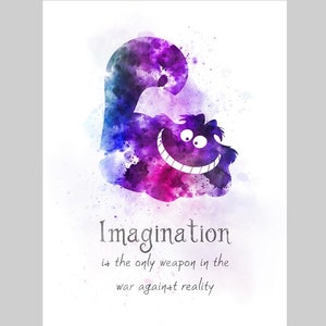 Alice in Wonderland Down the Rabbit Hole Quote ART PRINT Gift - Etsy