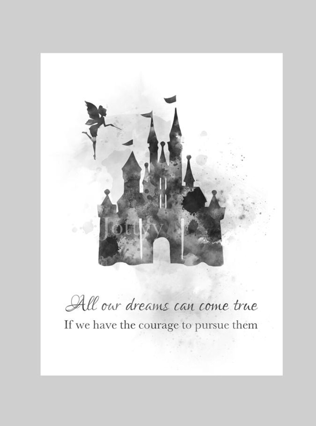 Disney Castle Quote ART PRINT All Our Dreams Can Come True, Princess ...