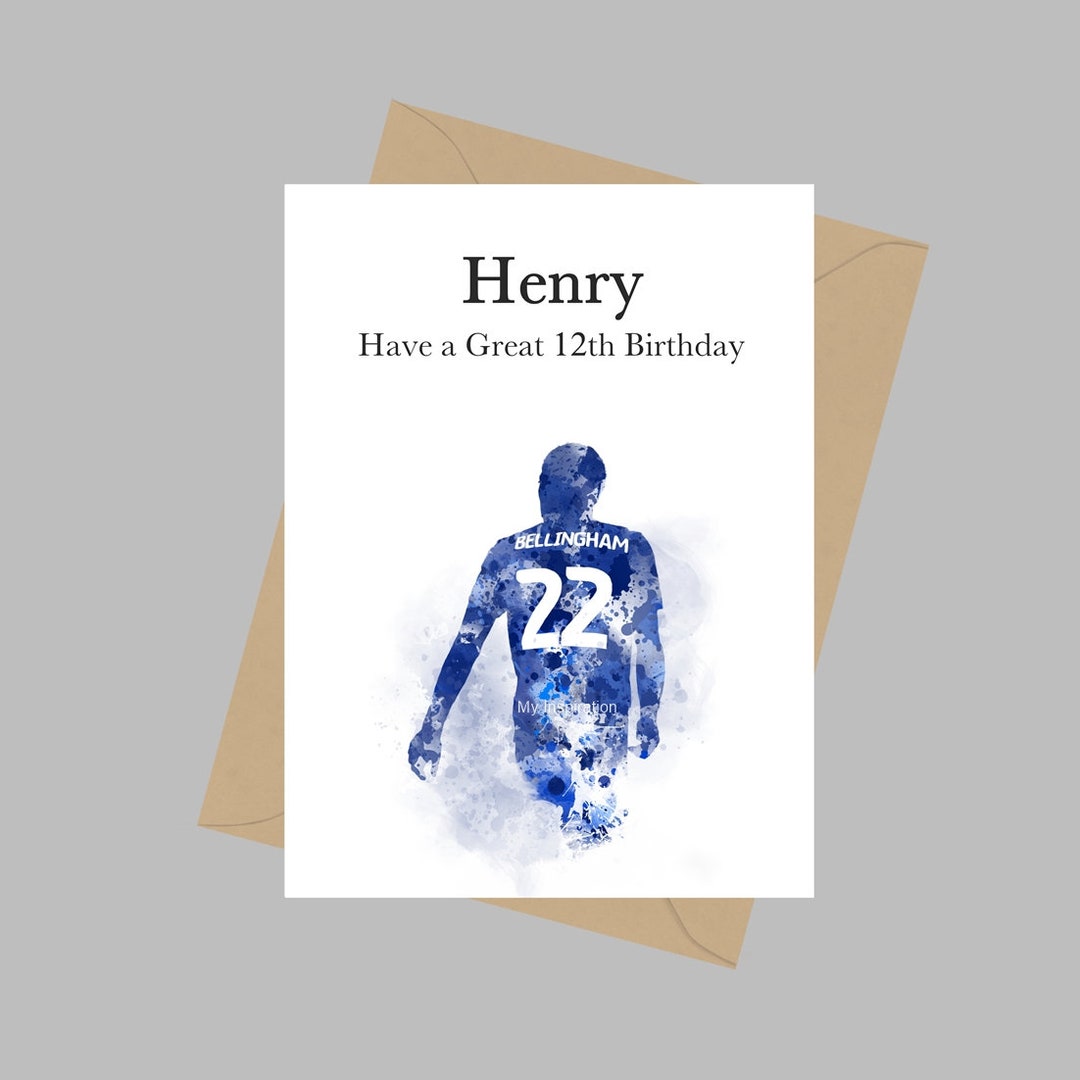 Jude Bellingham Personalised Card, A5 Greeting Card, Birmingham City ...