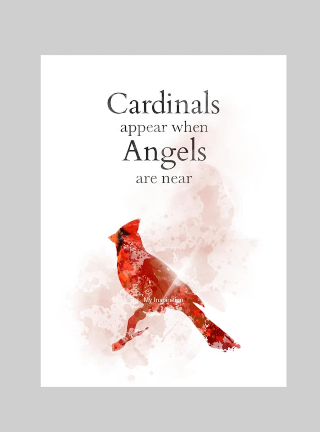 Cardinals Appear When Angels Are Near ART PRINT Quote, Inspirational ...