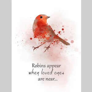 Robin Quote ART PRINT Bird Love Memorial Gift Wall Art - Etsy UK