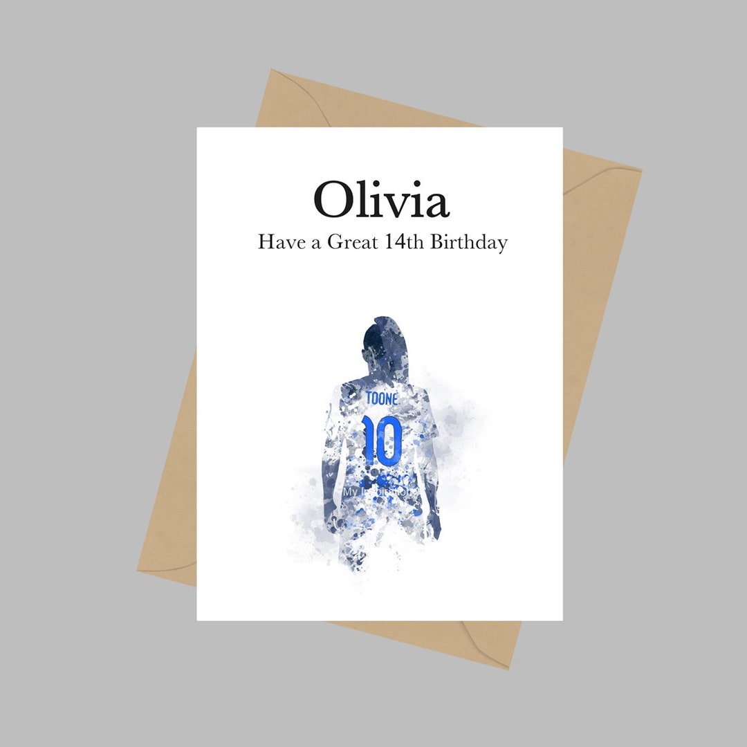 Ella Toone Personalised Card, A5 Greeting Card, Birthday Good Luck ...