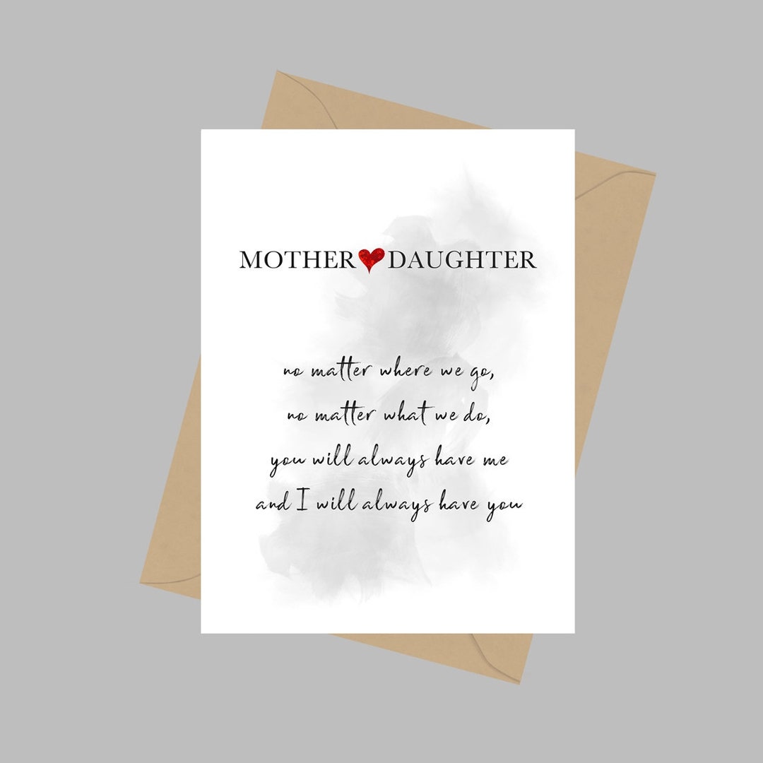 Daughter Mothers Day Card, A5 Greeting Card, Love Message ...
