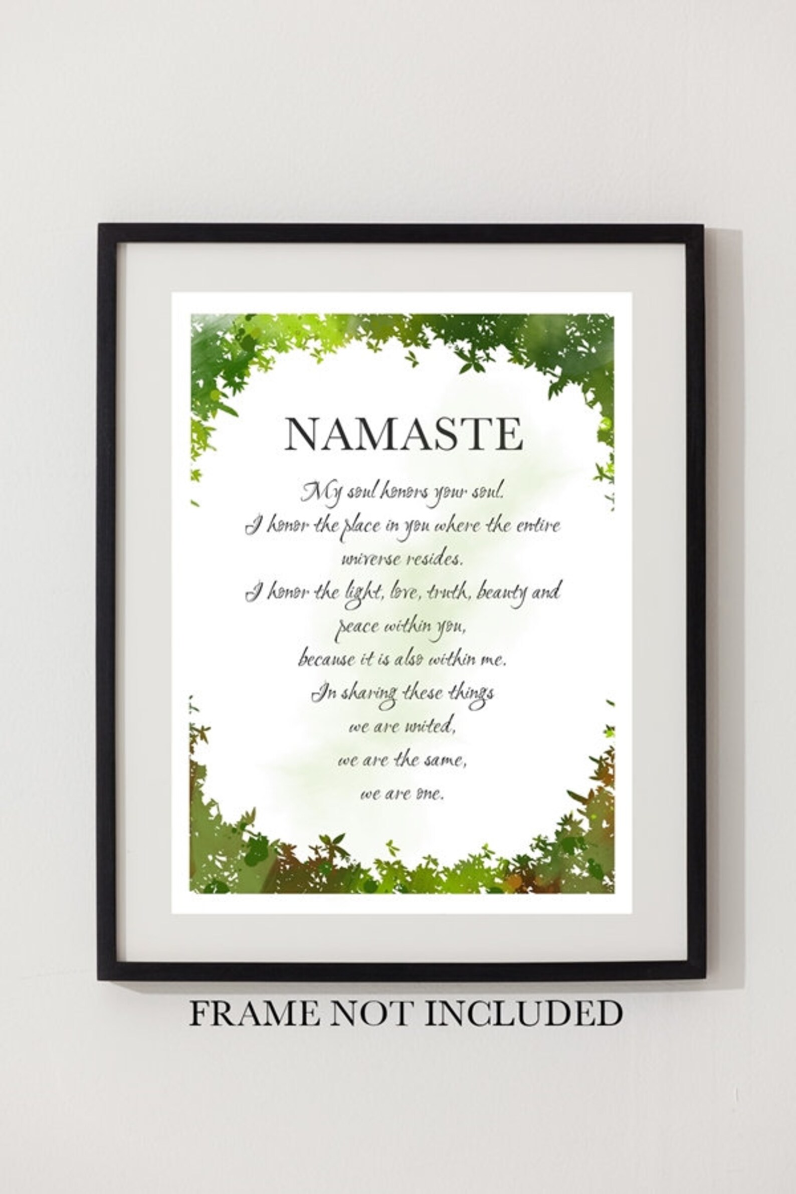 Namaste Definition ART PRINT Yoga Meditation Wall Art, Home Decor, Gift ...