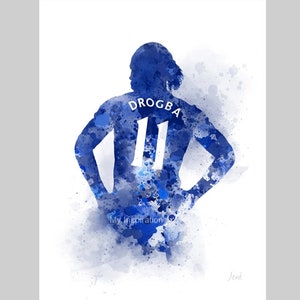 Didier Drogba ART PRINT Chelsea, Football, Sport, Gift, Wall Art, Home ...