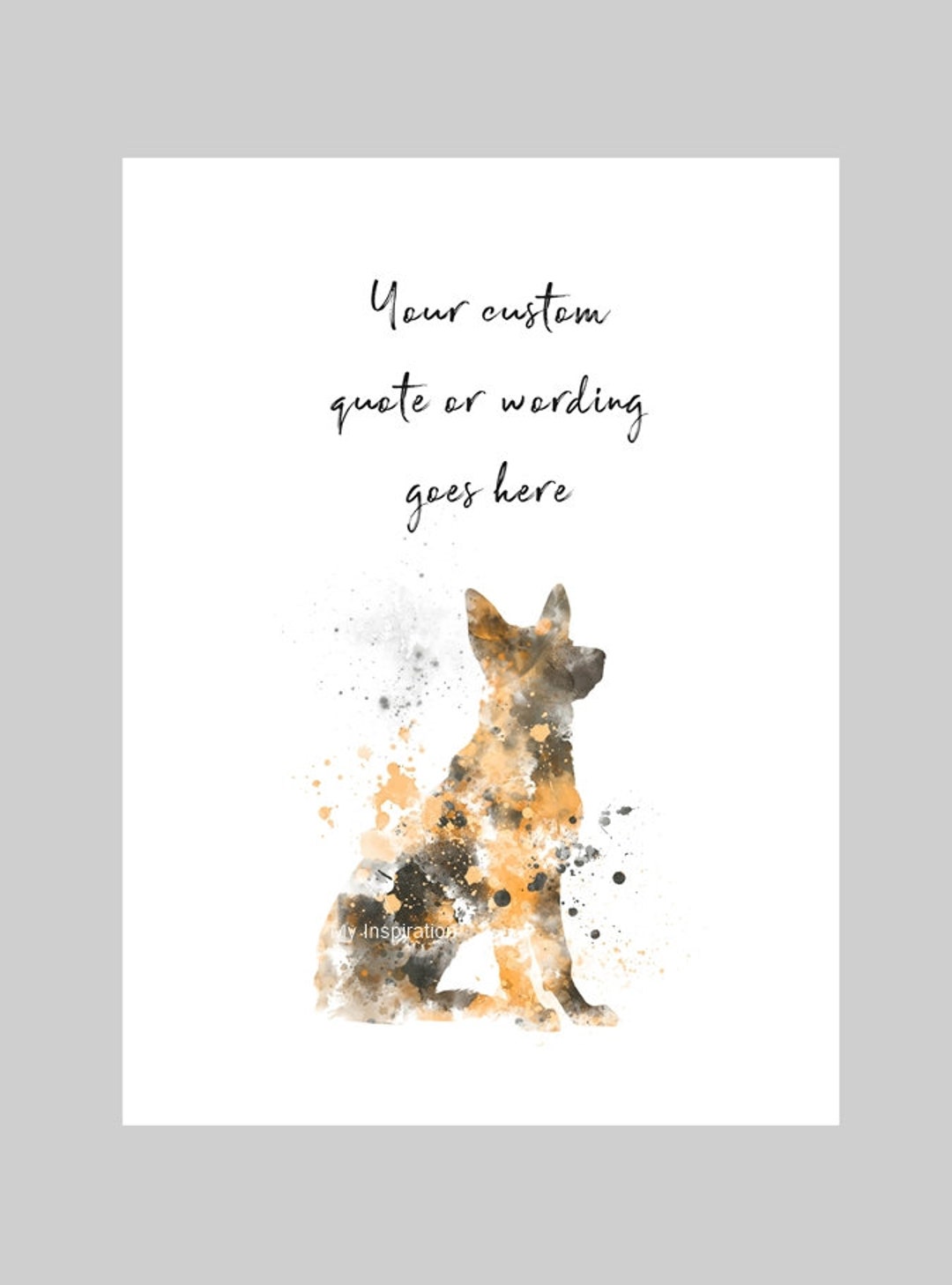 Personalised German Shepherd Dog ART PRINT Pet Lover, Memorial ...