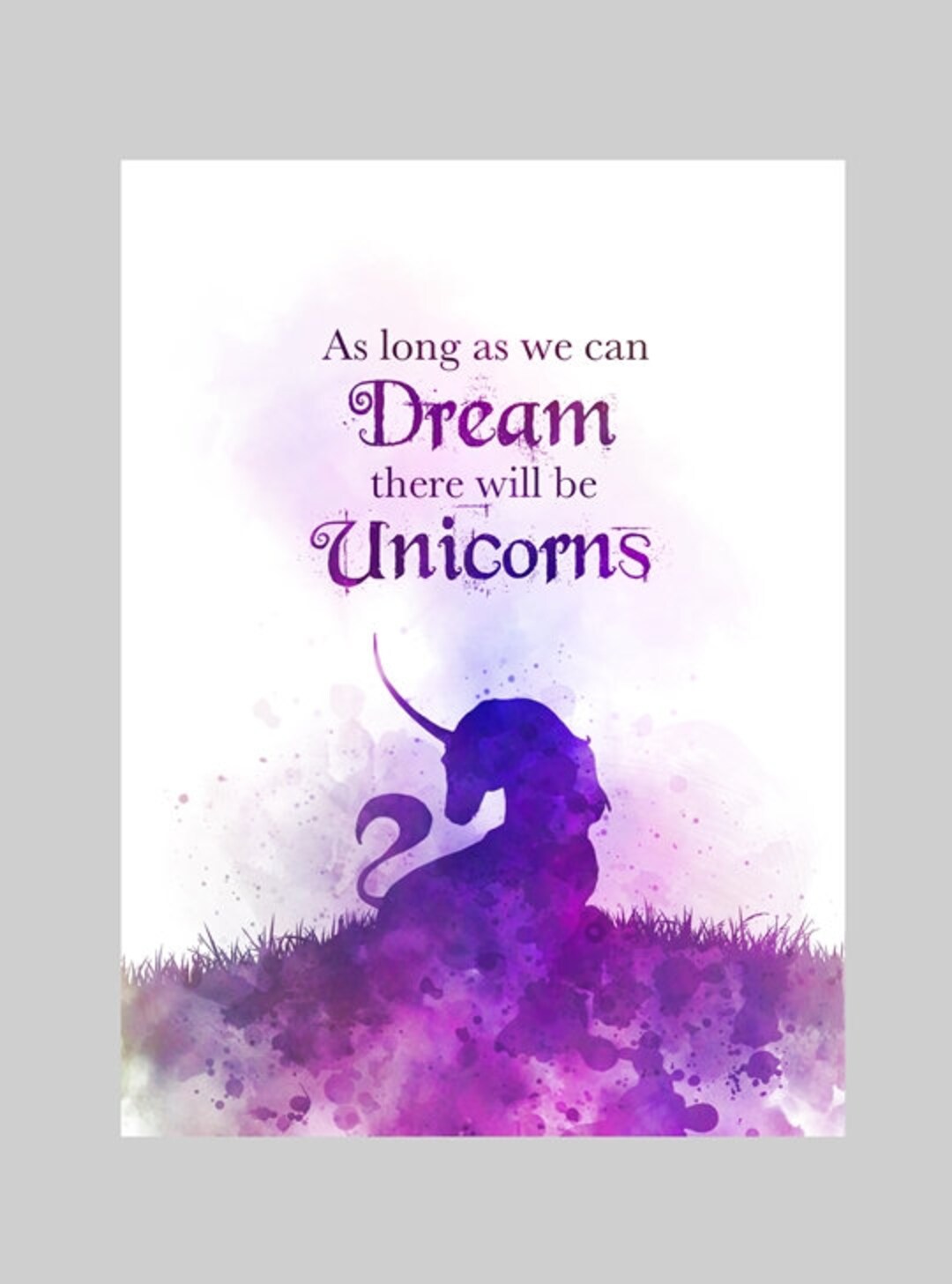Unicorn Quote ART PRINT Inspirational, Girls Room, Nursery, Gift, Wall ...