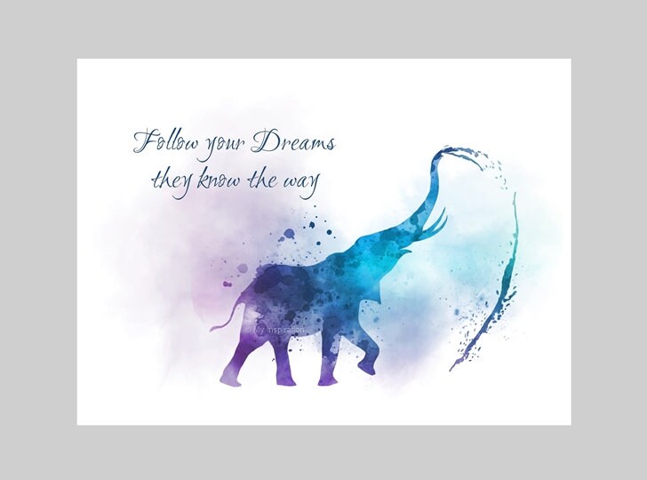 Follow Your Dreams They Know the Way Quote ART PRINT - Etsy