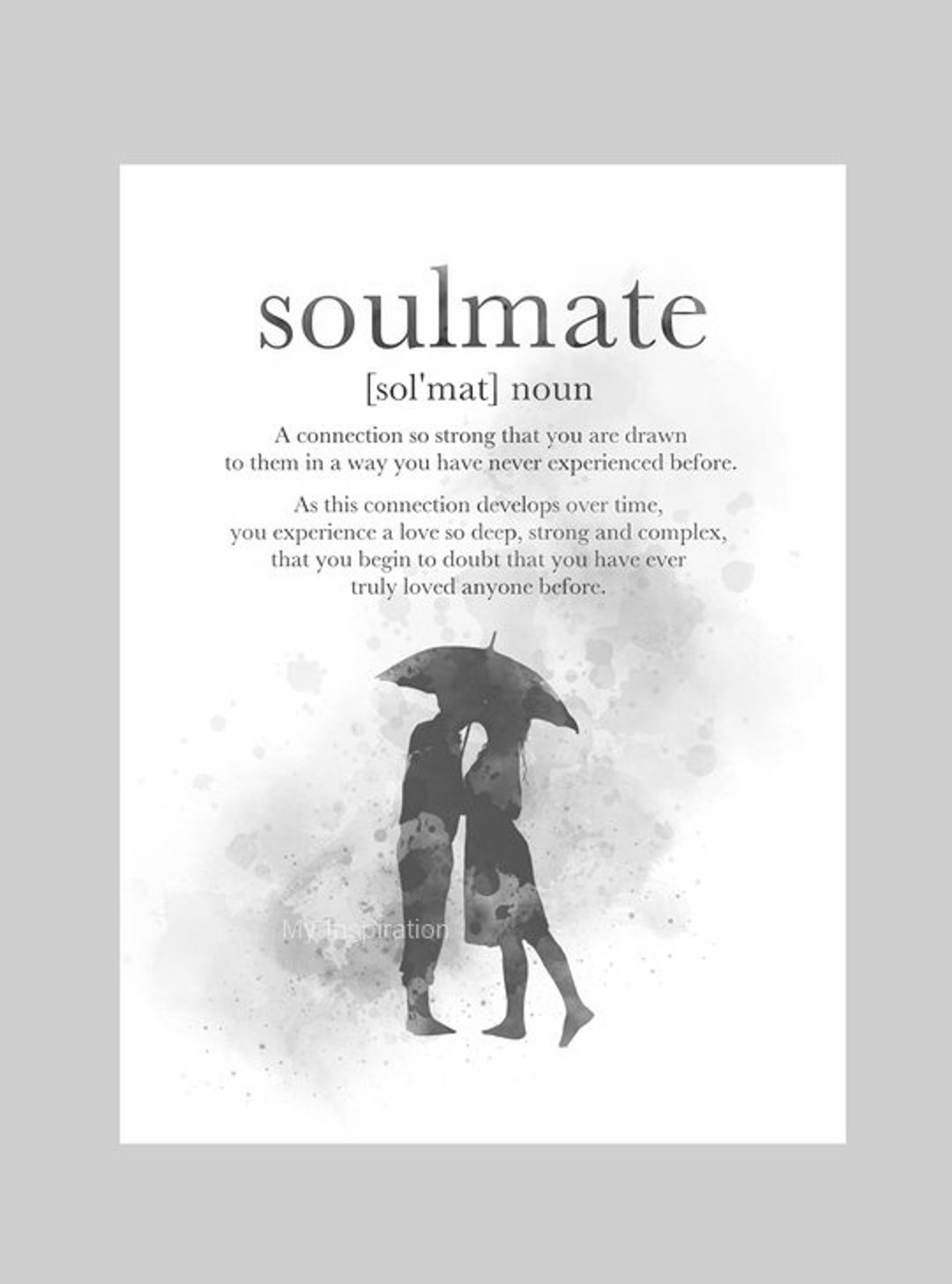 Soulmate Definition Quotes Soulmate Definition Quote ART PRINT Gift,