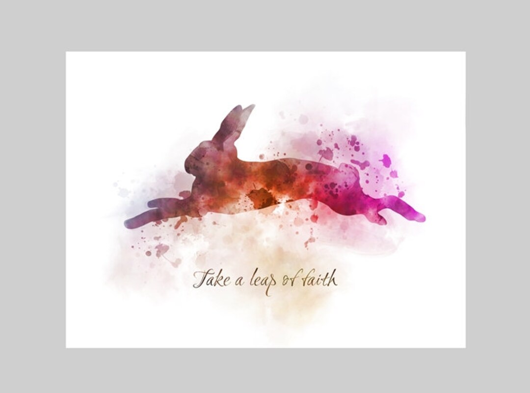 Rabbit Hare Quote ART PRINT Inspirational Animal Wildlife - Etsy
