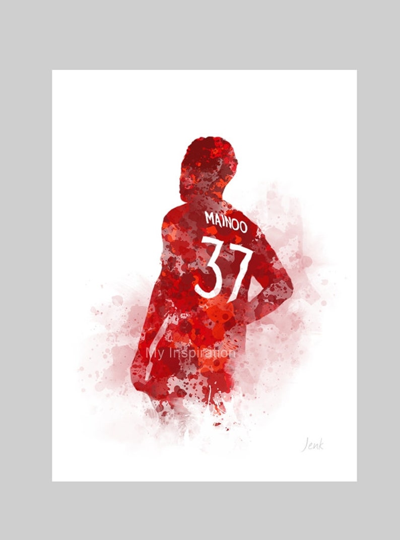 Kobbie Mainoo ART PRINT Manchester United, Football, Sport, Gift, Wall ...