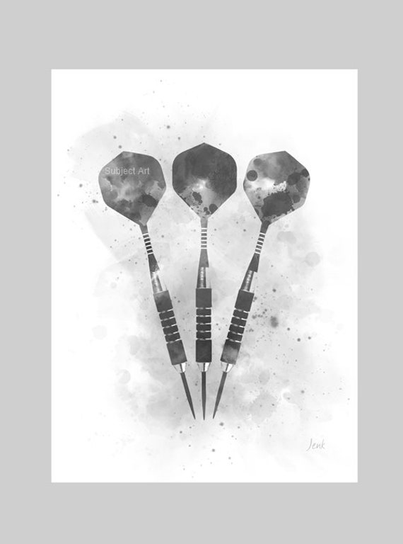 Darts ART PRINT Sport Watercolour Gift Wall Art Home | Etsy