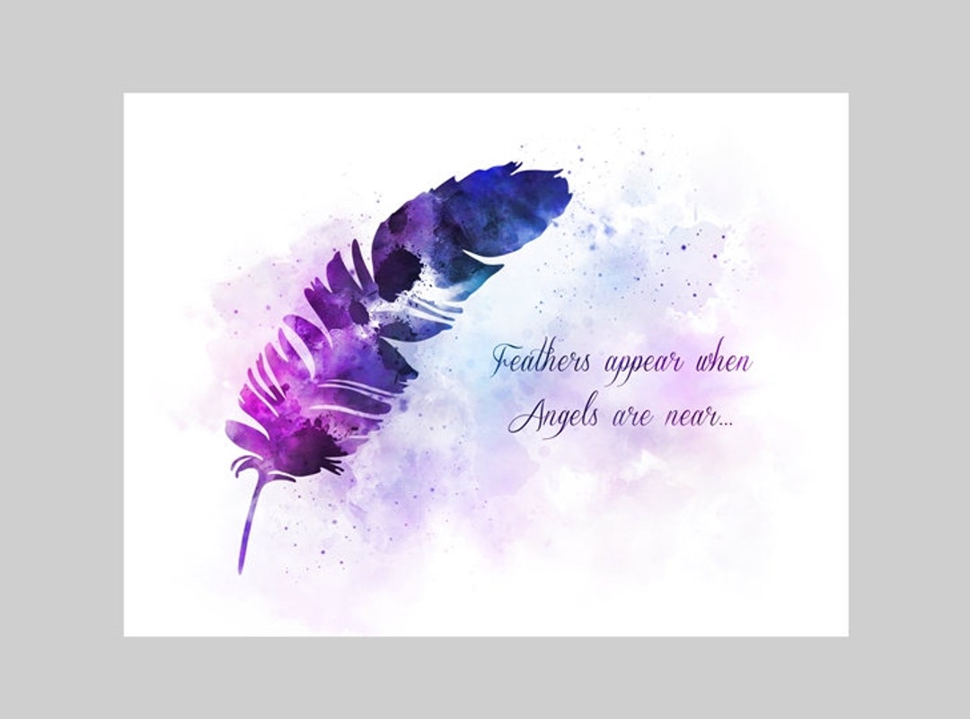 Feather Angel Quote ART PRINT Spiritual, Inspirational, Gift, Wall Art ...
