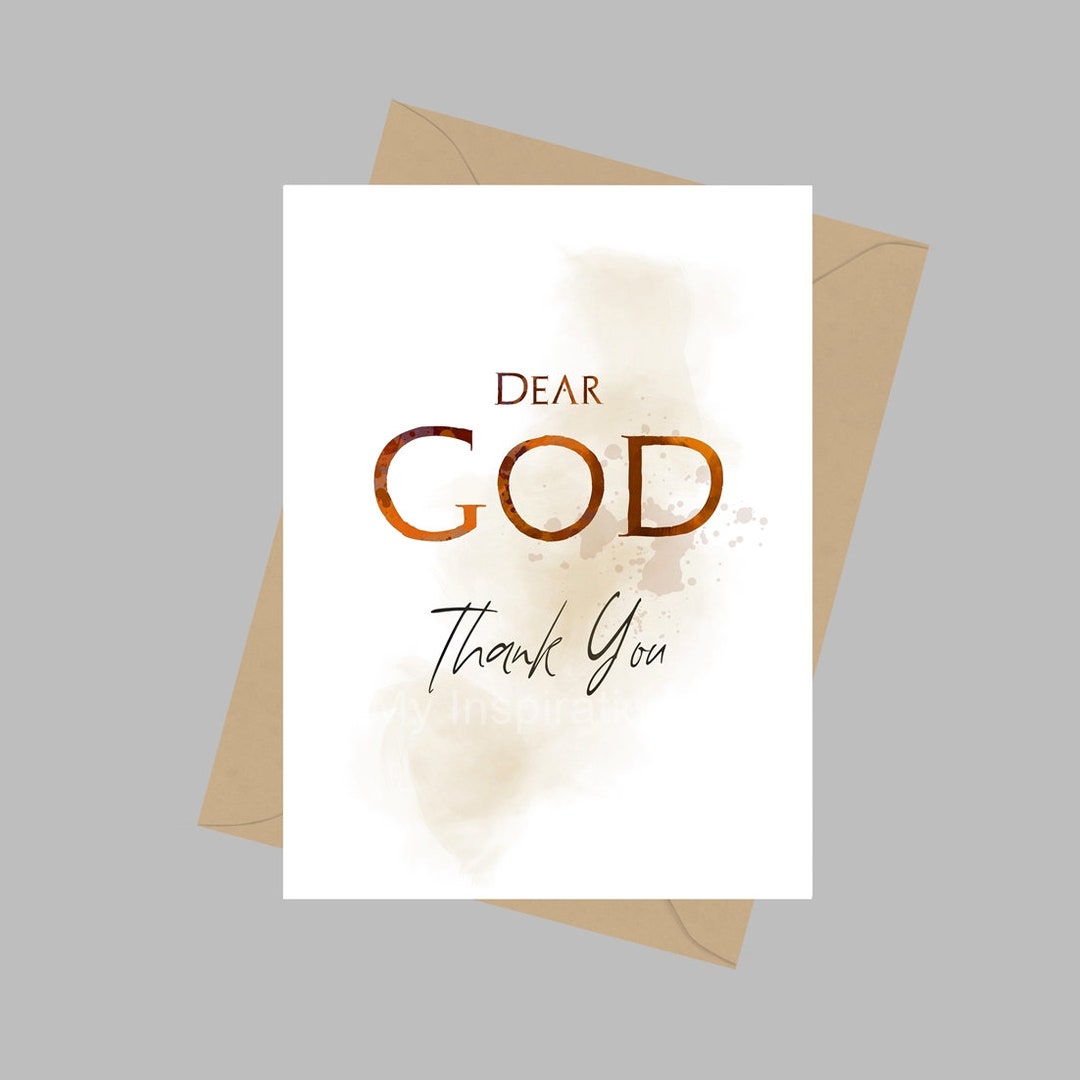 Dear God Thank You, A5 Greeting Card, Prayer, Inspirational ...
