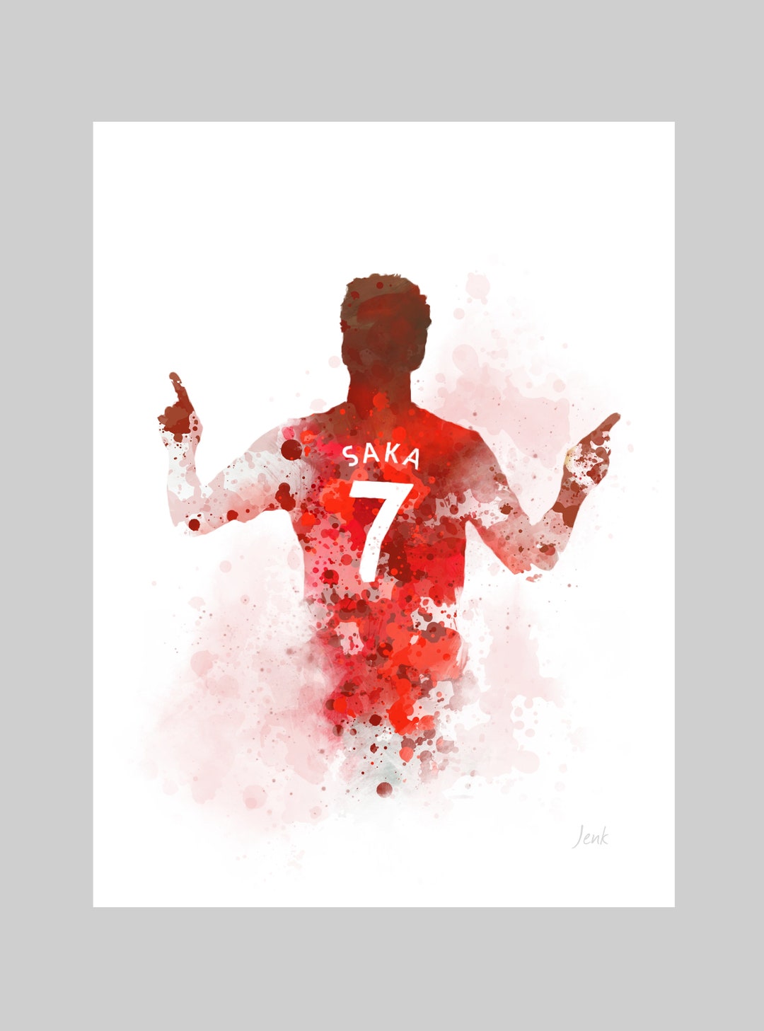 Bukayo Saka ART PRINT Arsenal, Football, Sport, Gift, Wall Art, Home ...