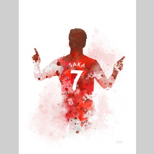 Bukayo Saka ART PRINT Arsenal, Football, Sport, Gift, Wall Art, Home ...