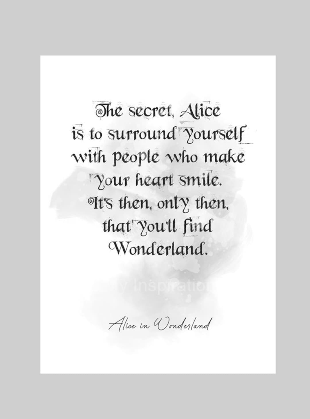 Alice in Wonderland Inspirational Quote ART PRINT Lewis Carroll ...