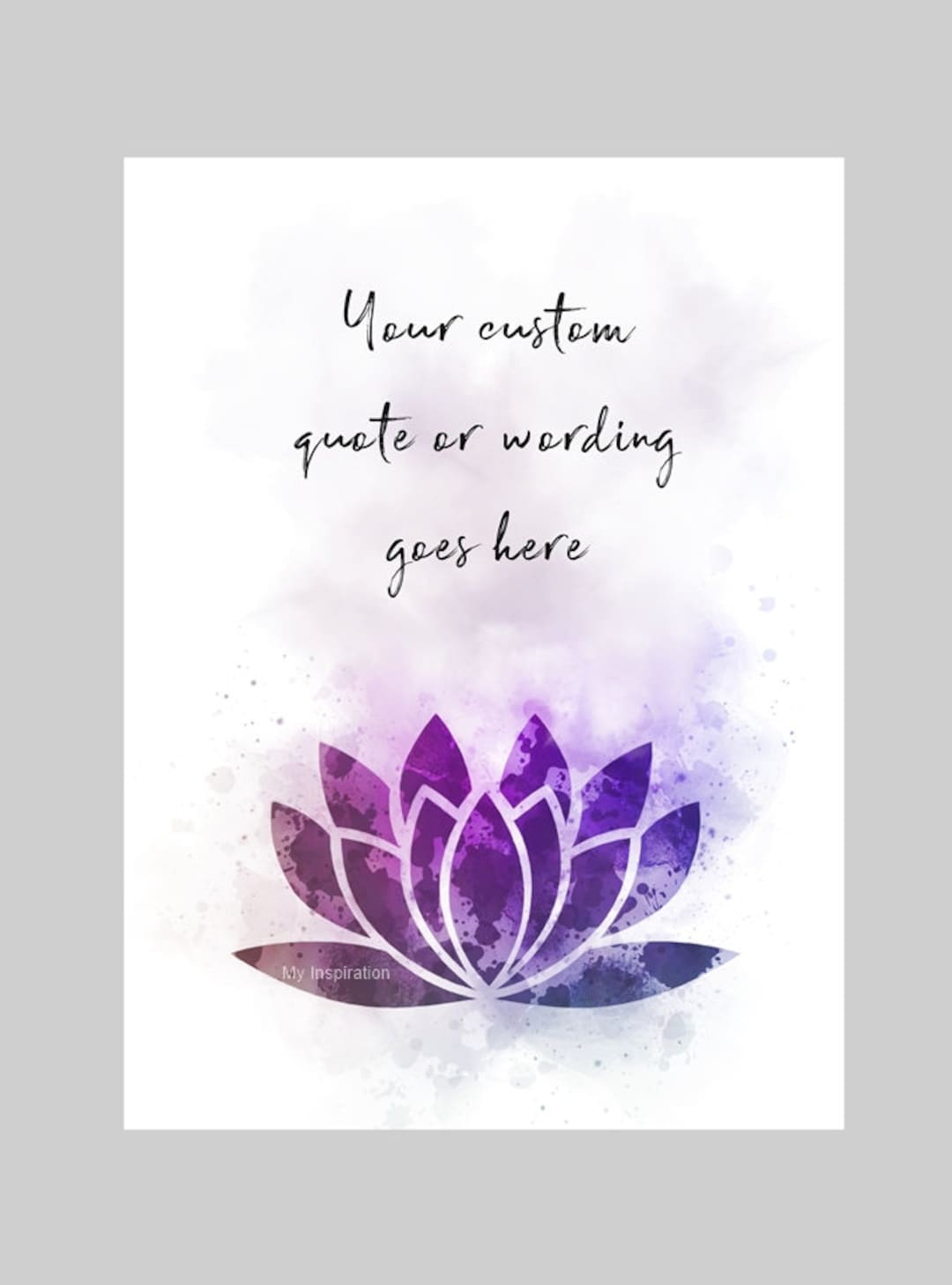 Lotus Flower Personalised Quote ART PRINT Inspirational, Motivational ...