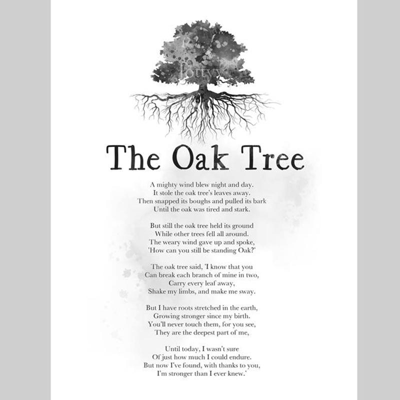 Oak Tree Poem - Etsy
