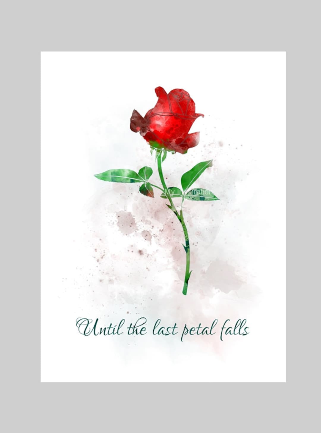 Until the Last Petal Falls Quote ART PRINT Beauty and the Beast, Love ...