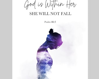 God is Within Her, She Will Not Fail- Scripture- Motivational ...