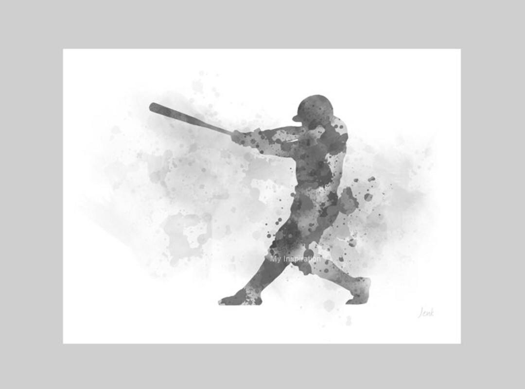 Baseball ART PRINT Sport, Gift, Wall Art, Home Decor, Black and White ...