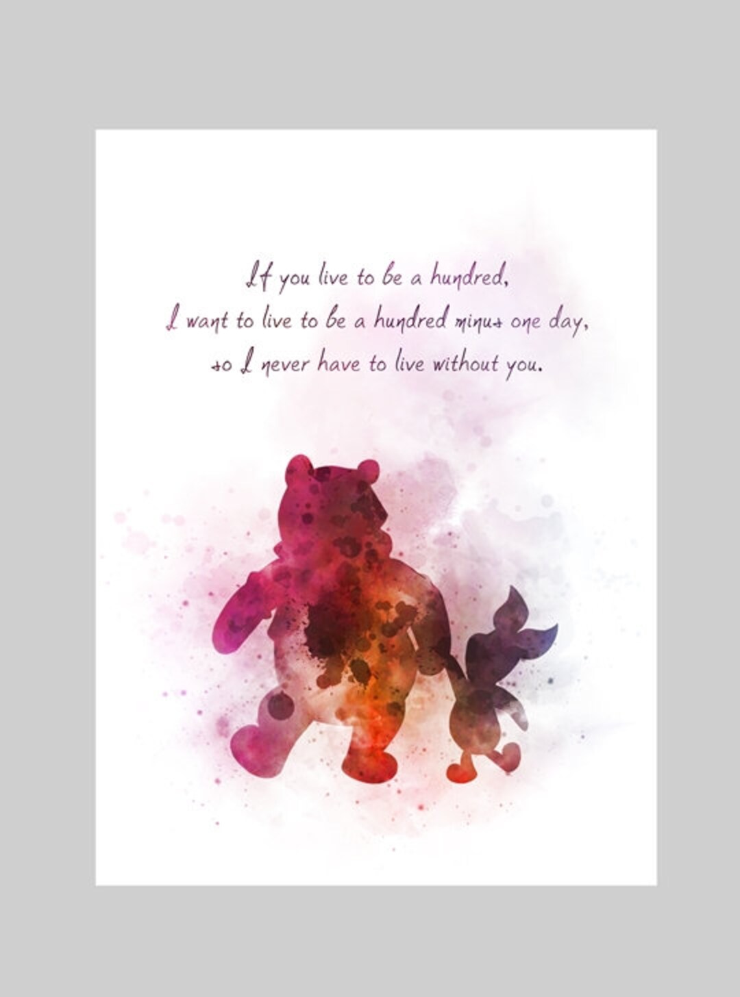 Winnie the Pooh and Piglet Quote ART PRINT Gift, Wall Art, Home Decor ...