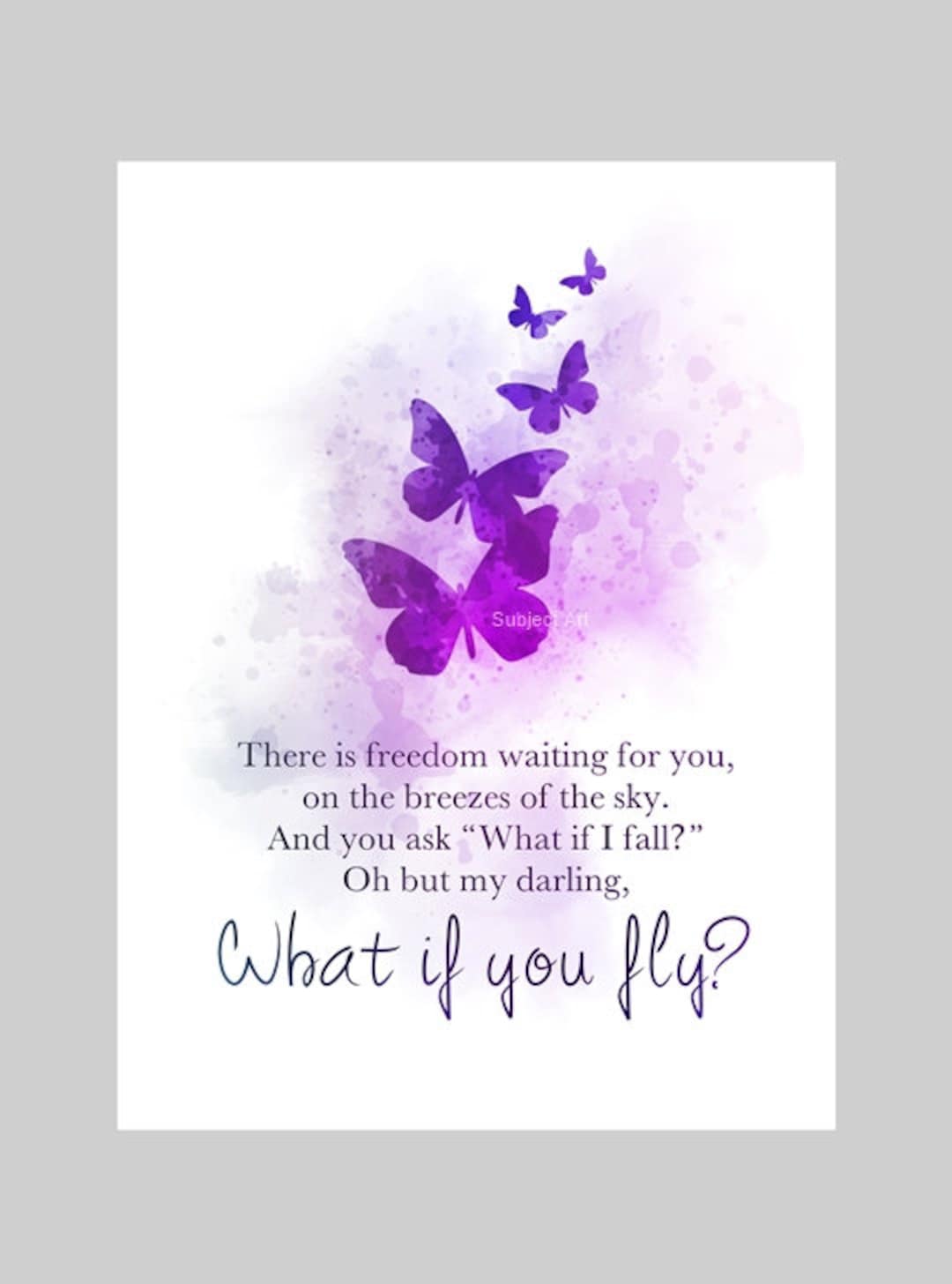 What If I Fall? Oh, but My Darling, What If You Fly? ART PRINT Quote ...