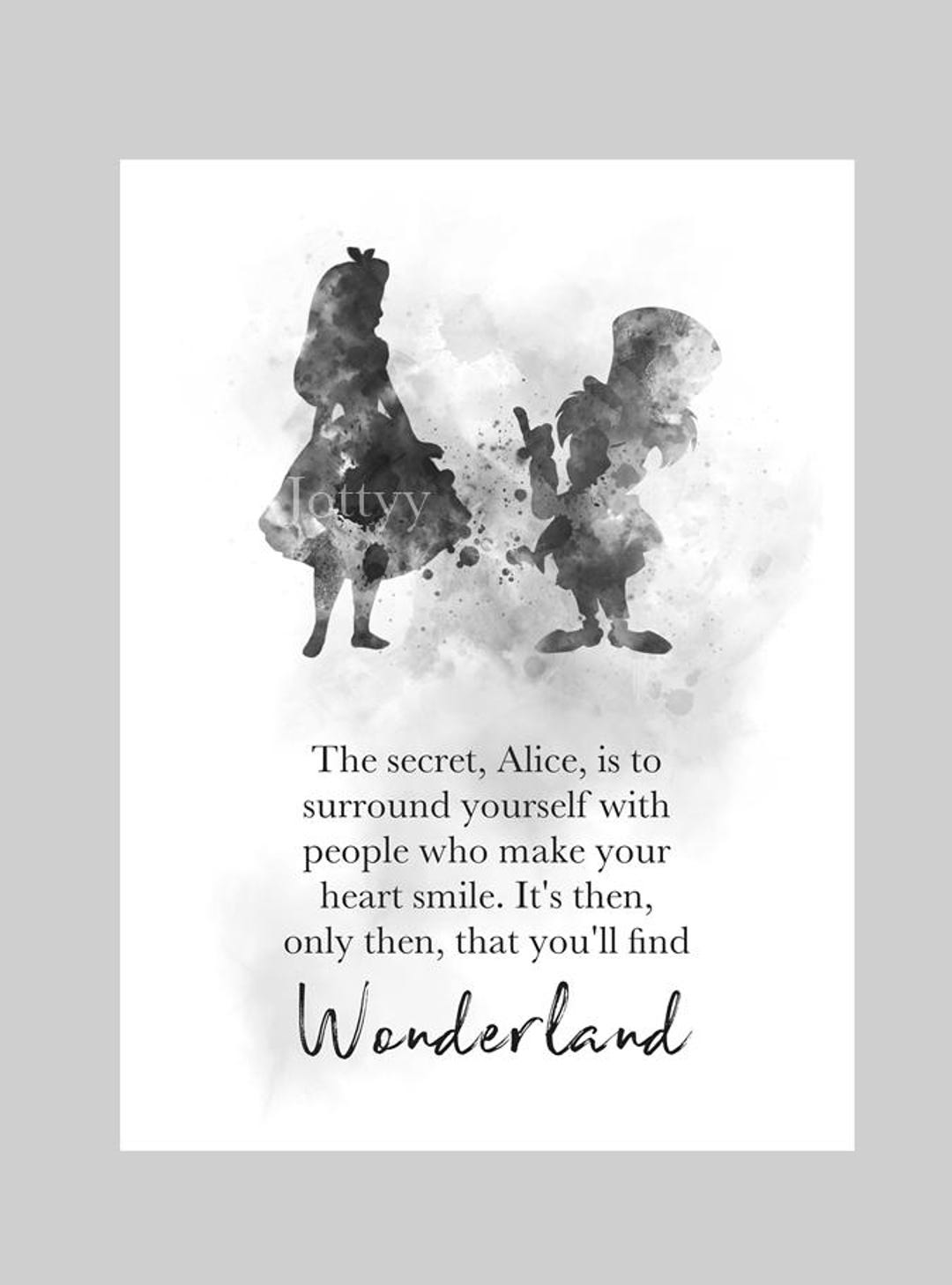 Alice in Wonderland ART PRINT Mad Hatter Quote, Wall Art, Home Decor ...