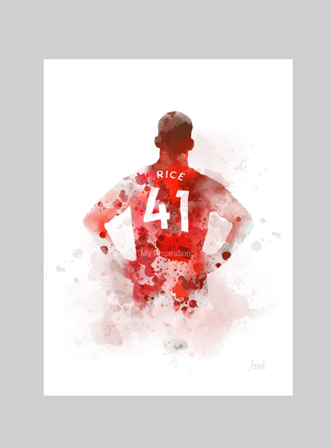 Declan Rice ART PRINT Arsenal, Football, Sport, Gift, Wall Art, Home ...