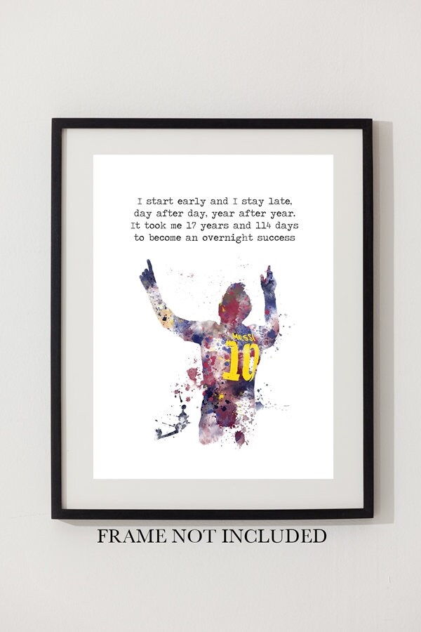 Lionel Messi Quote ART PRINT Barcelona, Football, Sport, Gift, Wall Art ...