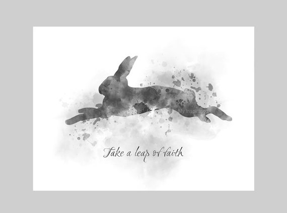 Rabbit Hare Quote ART PRINT Inspirational Animal Wildlife | Etsy