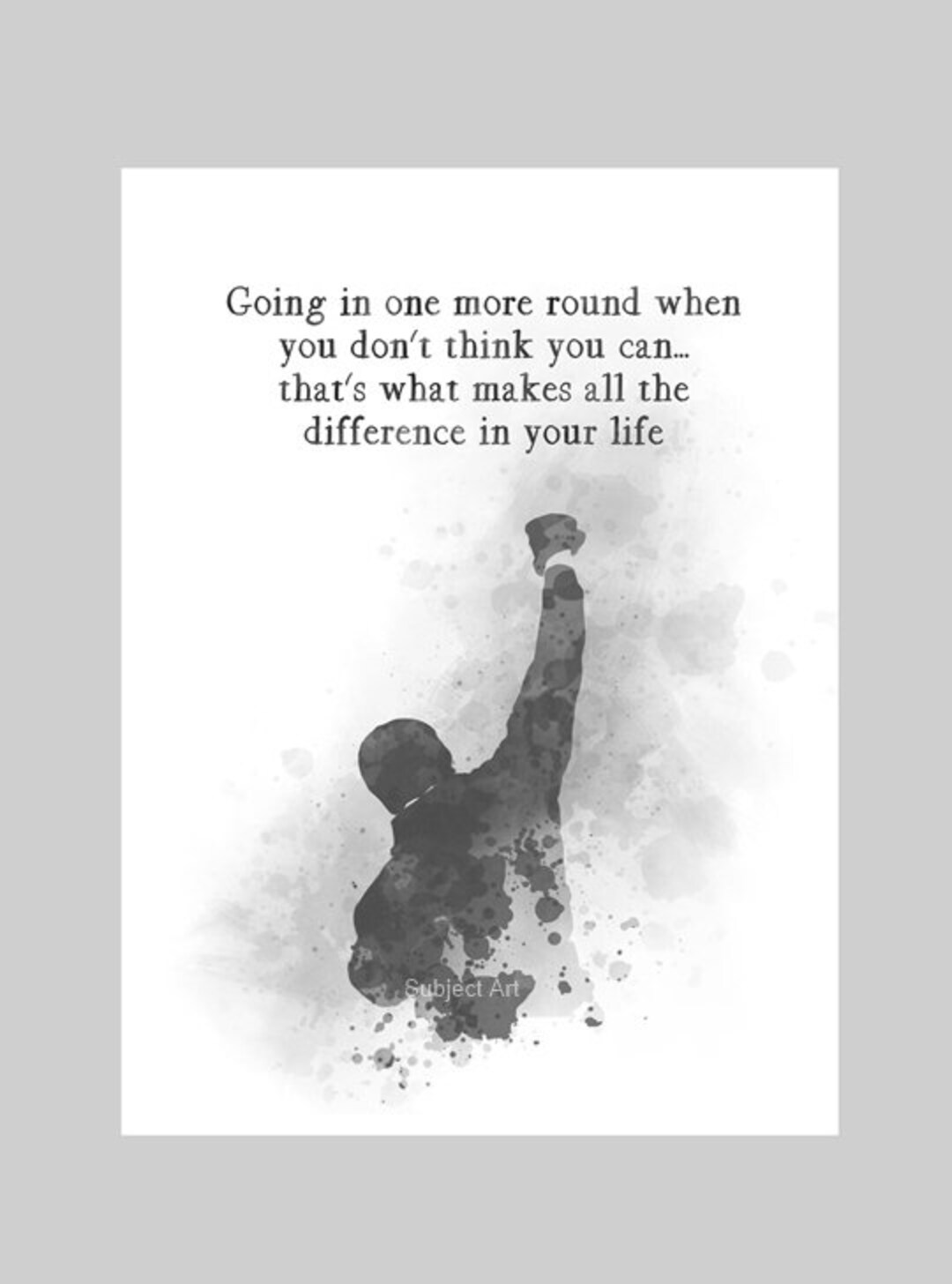 Going in One More Round ART PRINT Boxing Quote, Sport, Inspirational ...