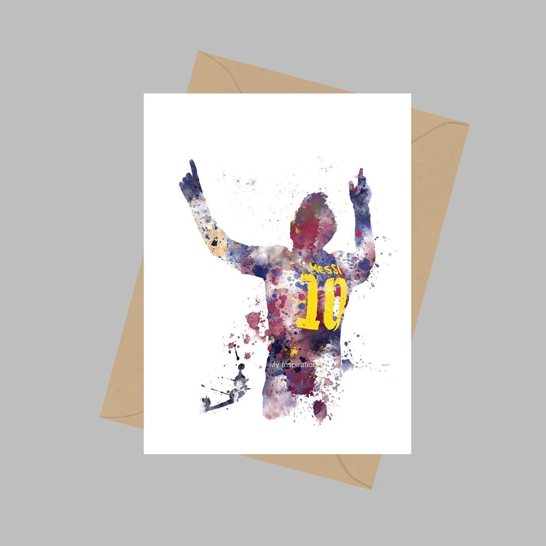 Lionel Messi, A5 Greeting Card, Football, Sport, Gift - Etsy