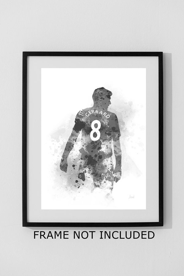 Steven Gerrard ART PRINT Liverpool, Football, Sport, Gift, Wall Art ...