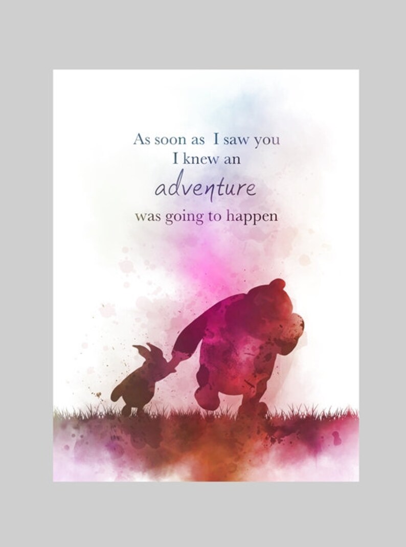 Winnie the Pooh Quote ART PRINT Piglet Adventure Nursery - Etsy