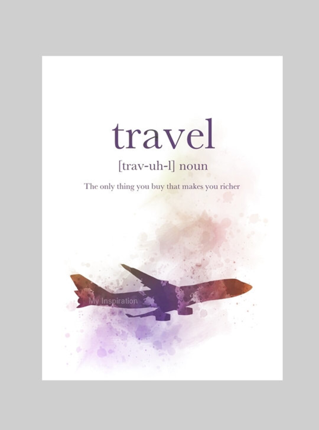 Travel Definition Quote ART PRINT Gift, Wall Art, Home Decor - Etsy