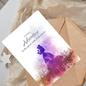 Belle Quote, A5 Greeting Card, I Want Adventure in the Great Wide ...